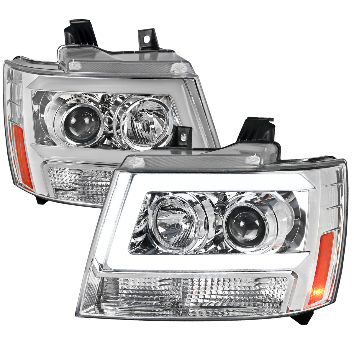 Spec-D 07-13 Avalanche 07-14 Tahoe/Suburban C-Bar Headlights Chrome ...