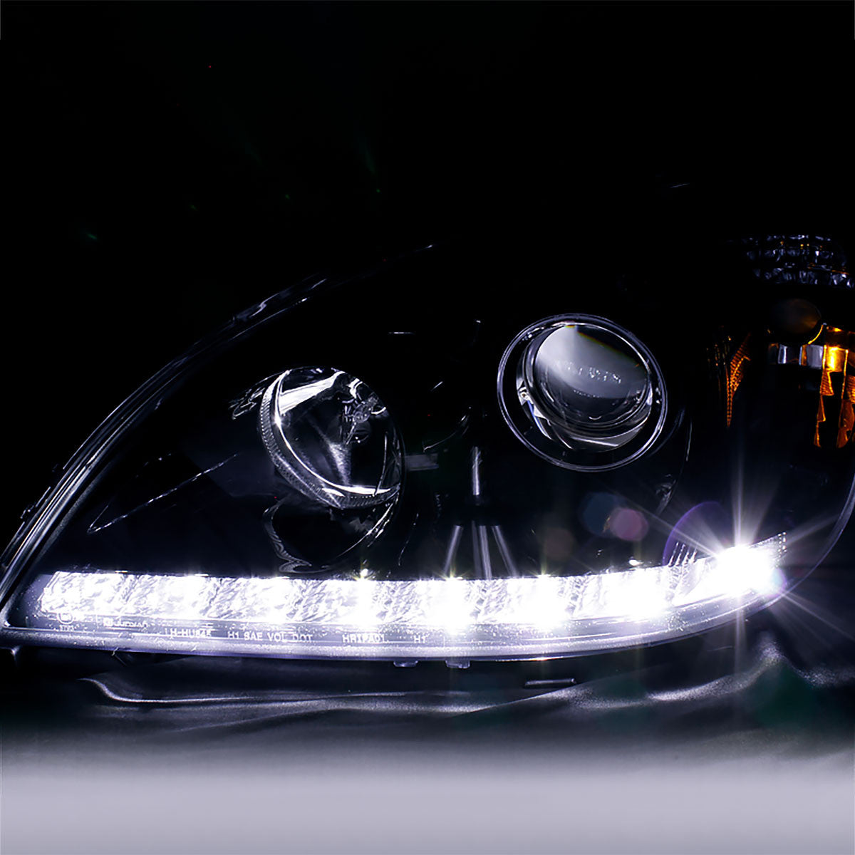 Spec-D 02-05 Mercedes ML W163 Projector Headlights Black/Smoked ...