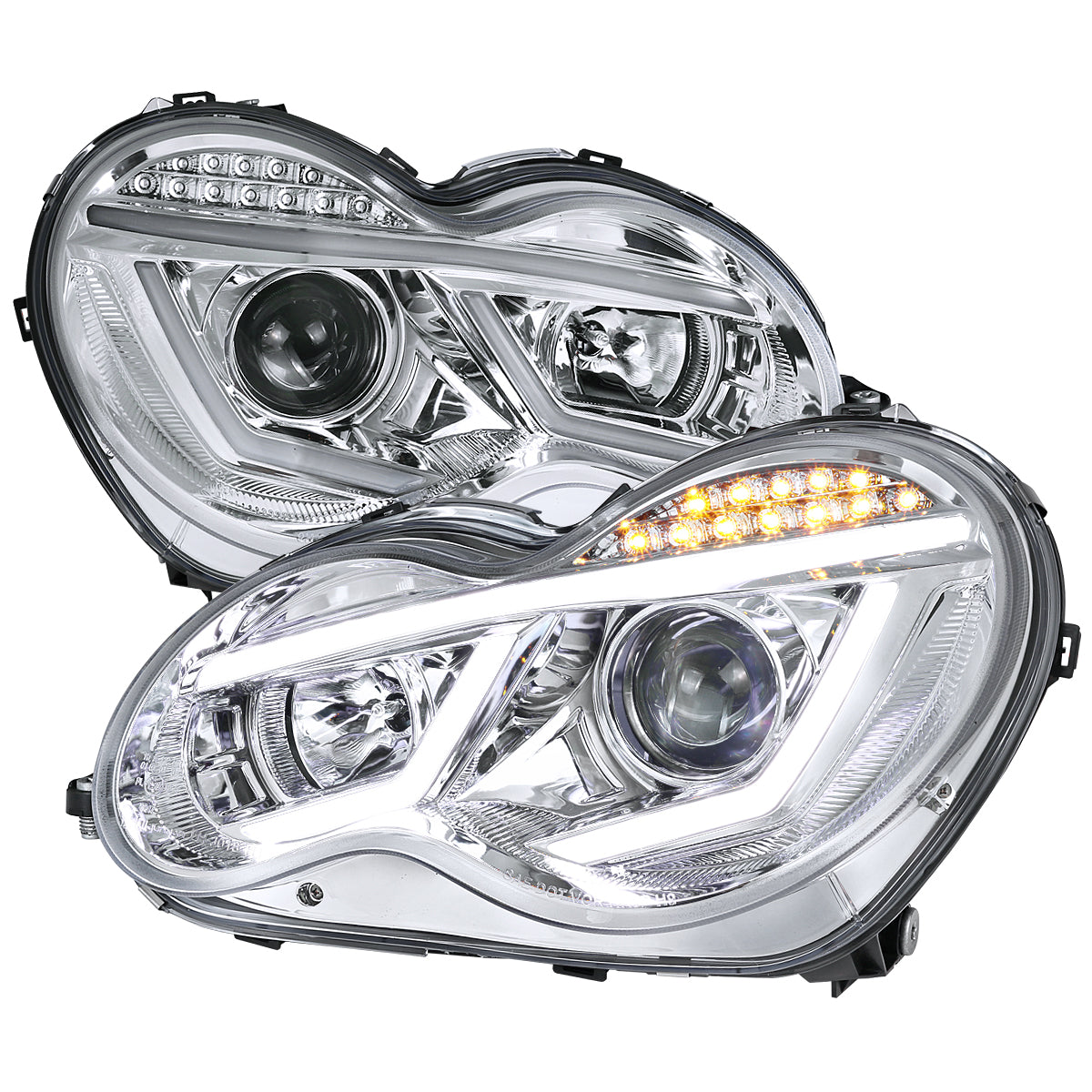 Spec-D 01-07 Benz W203 C Class 4DR Pro Headlights Light Bar – SEmotors.com