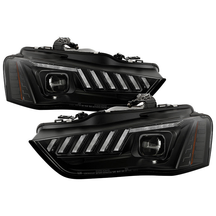 Spyder 13-16 Audi A4/S4 Projector Headlights SEQ Apex OEM Xenon Black ...