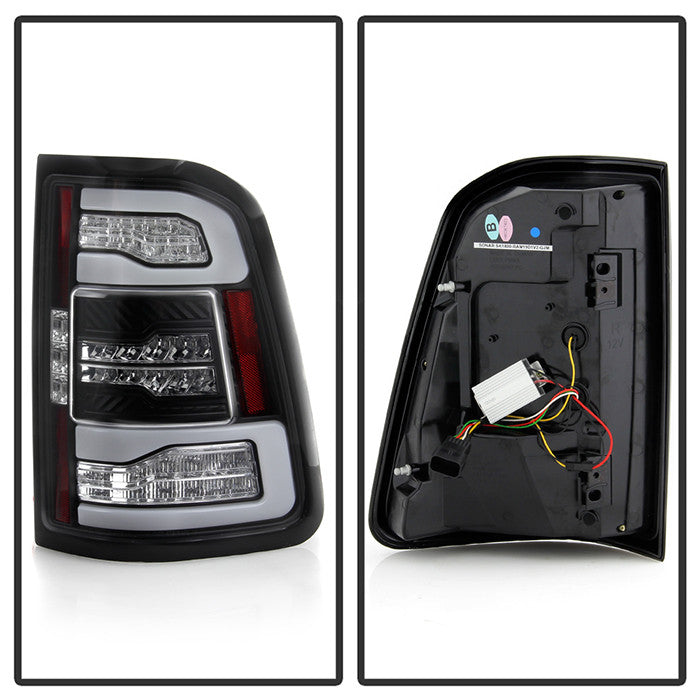 Spyder 19-20 Dodge Ram 1500 Sequential LED Tail Lights Black Halogen ...