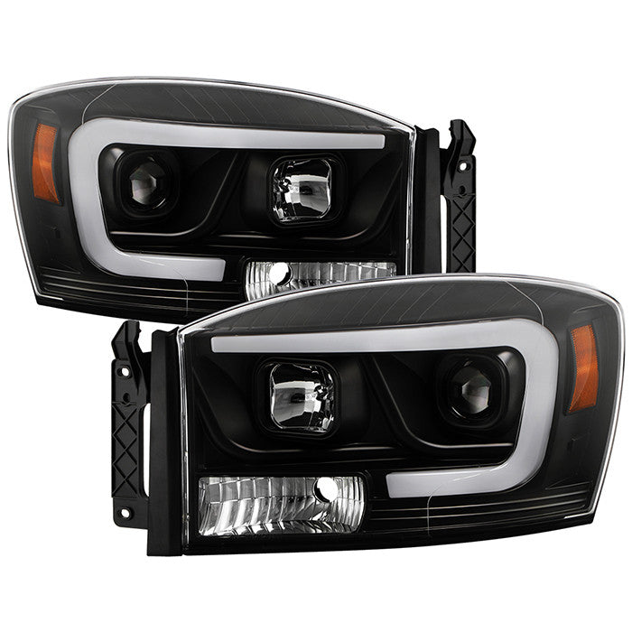 Spyder Platinum Dodge Ram 1500 2500 3500 06-08 LED Headlights Black ...